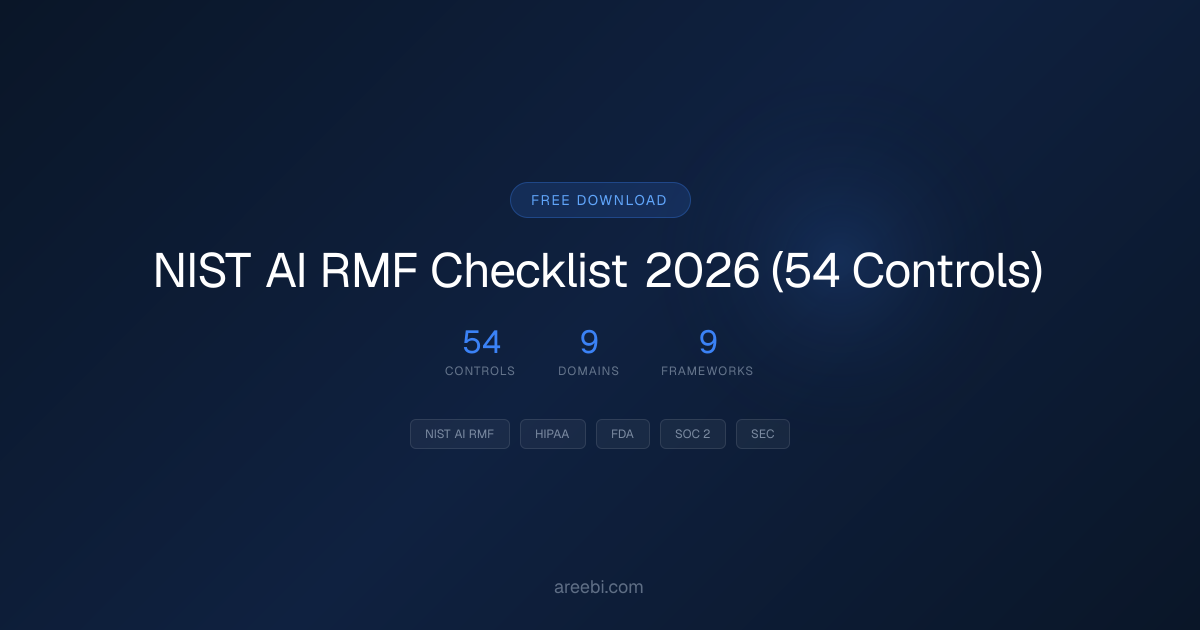 NIST AI RMF Checklist 2026 (54 Controls) - Free Download